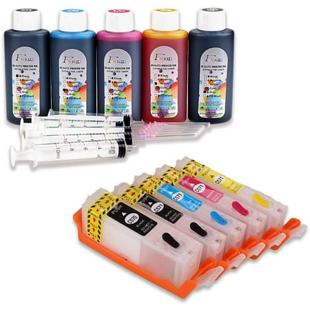 Fink Refillable Ink Cartridge and 5x100ml Ink Refill Kits Compatible ...