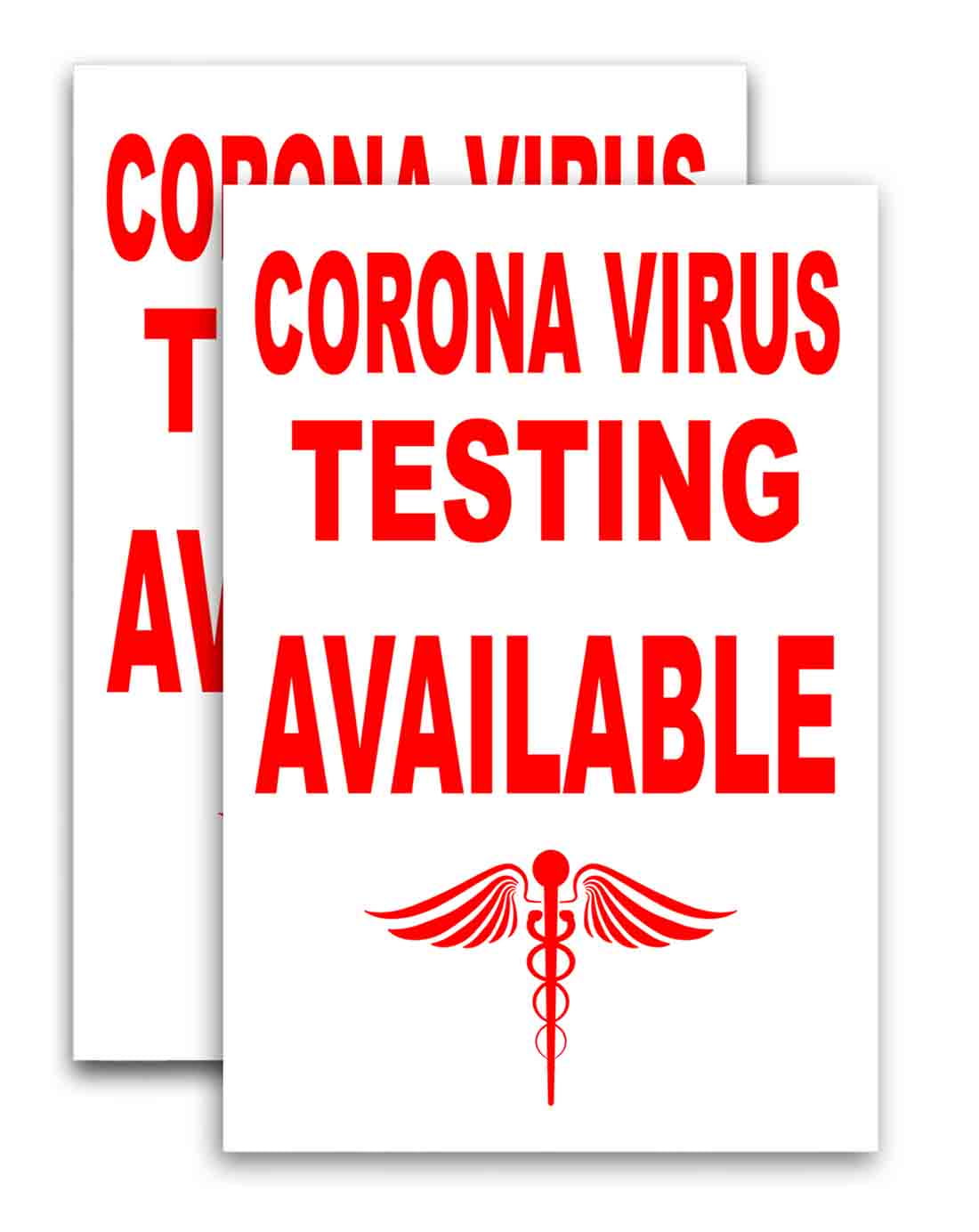 Virus Testing Available (24" X 36") Vinyl Decal Only (Pack of 2) |Sign ...
