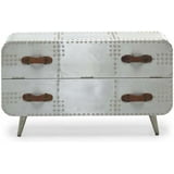 Aluminum 2 Drawer Aviator Chest Accent Storage Cabinet for Bedroom ...