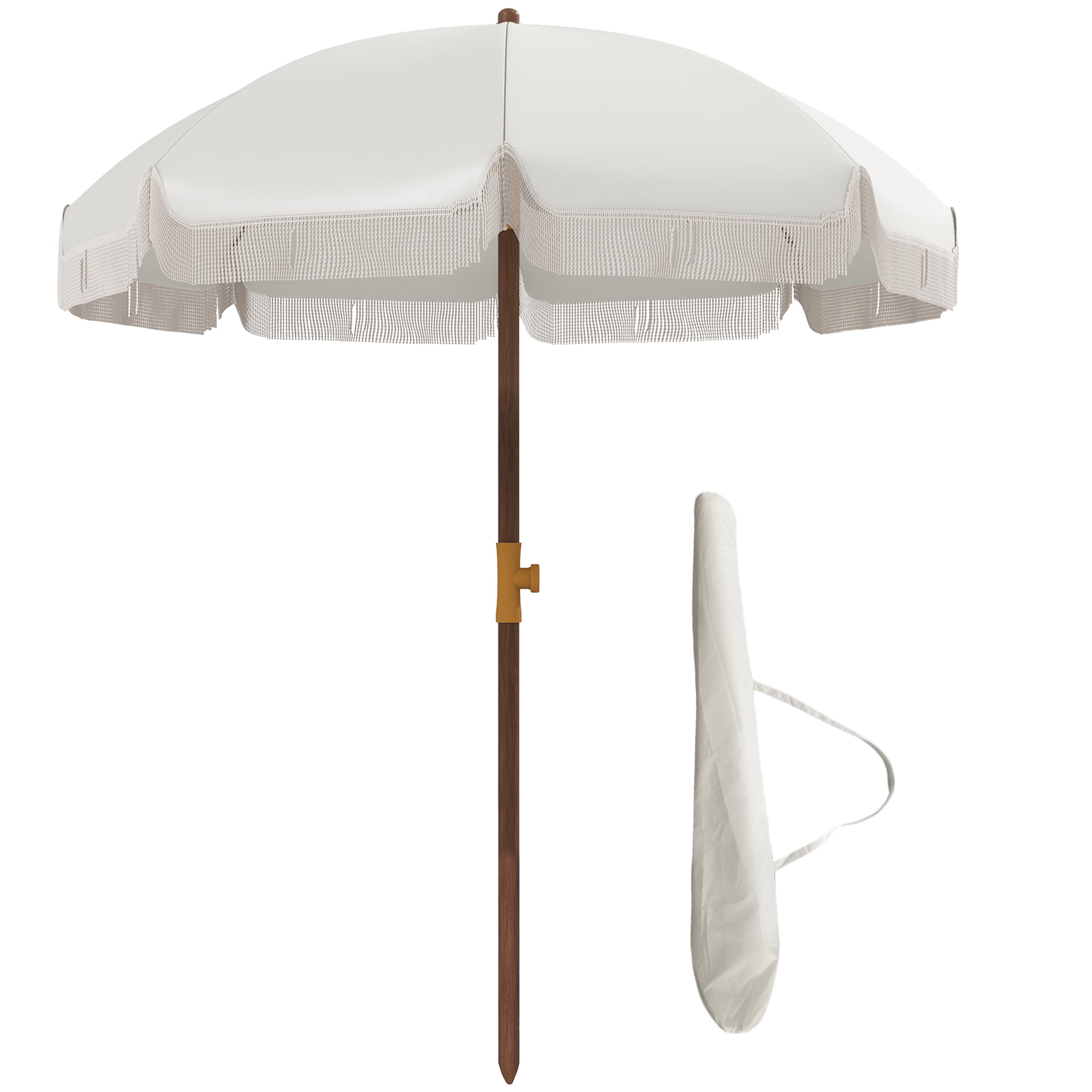 Click here for Outsunny 6.2 Ruffled Beach Umbrella With Carry Bag... prices