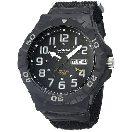 Casio Men's Quartz Nylon Strap, Black, 28.4 Casual Watch (Model: MRW ...