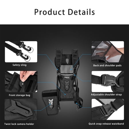 Dual Camera Shoulder Strap Holder Wear-Resisitant Adjustable Adjustable ...
