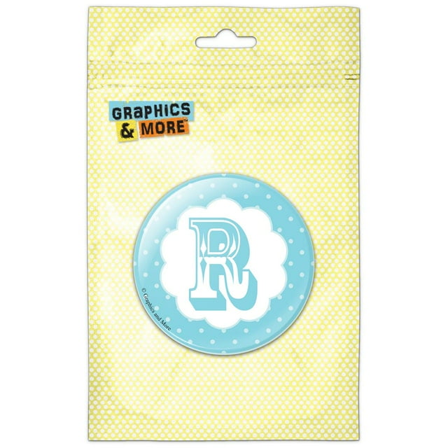 Letter R Initial Flower Blue Refrigerator Button Magnet - Walmart.com