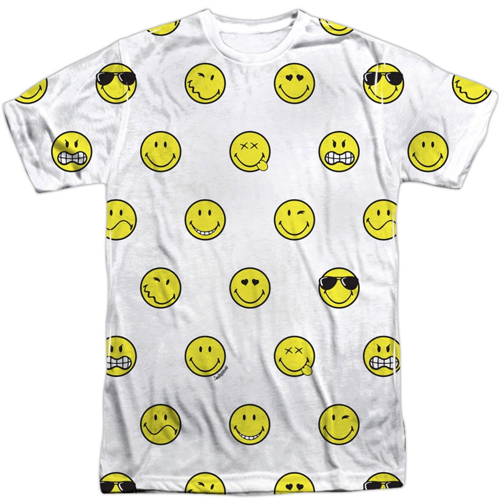 Smiley Men's Smiley Pattern Sublimation T-shirt White - Walmart.com