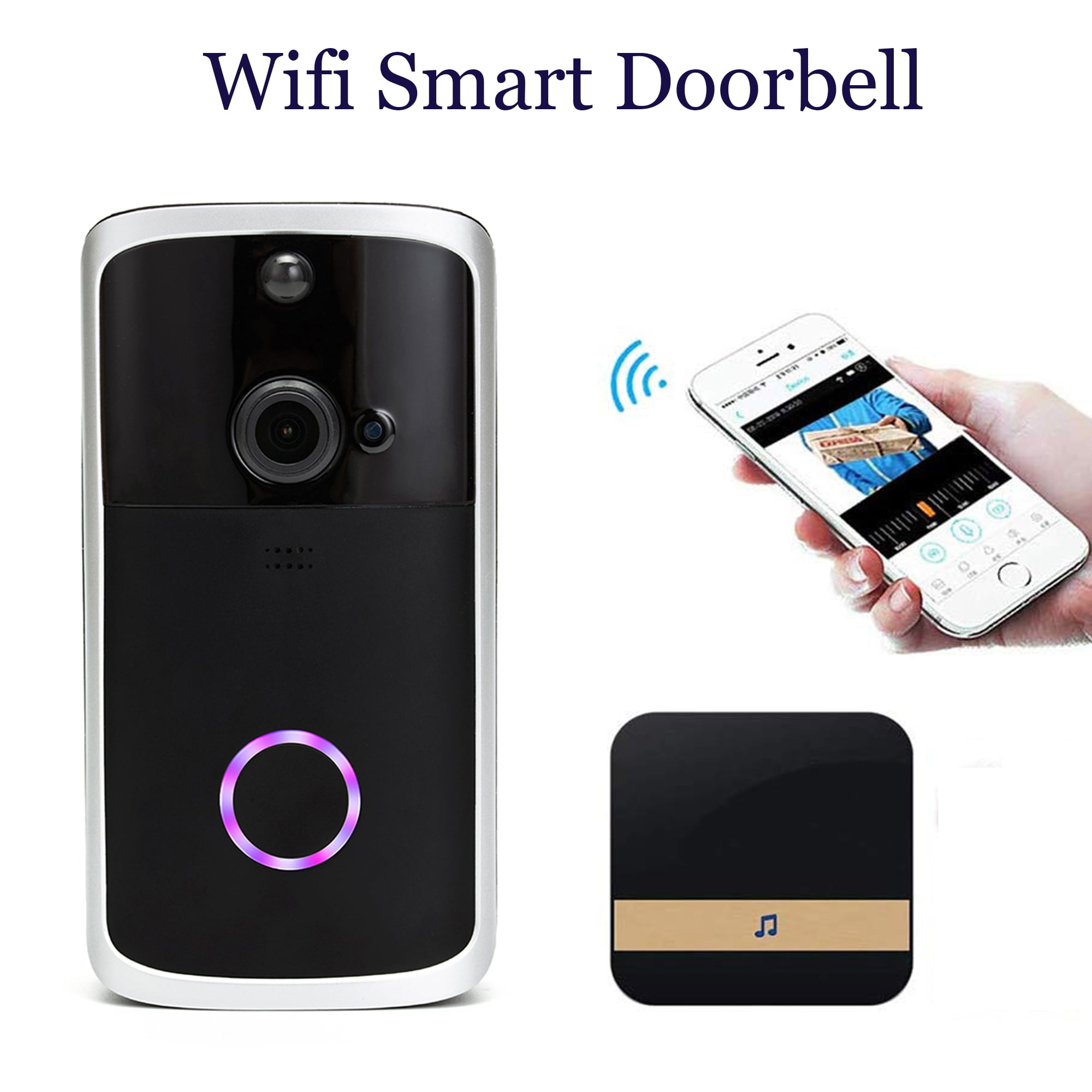 FOCUSSEXY Doorbell Camera Wireless WIFI Video Doorbell Smart Doorbell ...