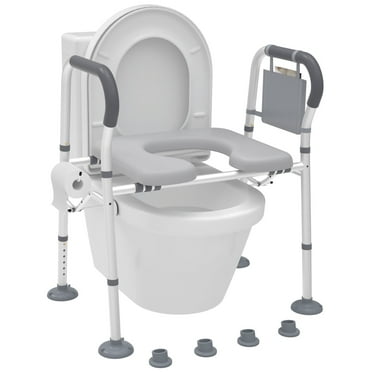 FSA/HSA Eligible Raised Toilet Seat with Handles, Padded Toilet Seat ...