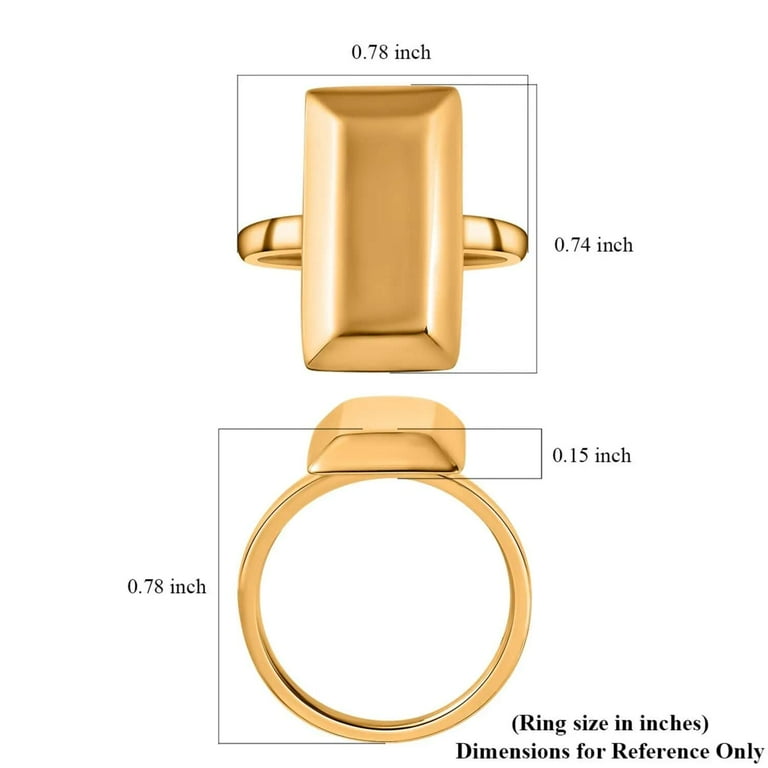 Iliana 18K Gold Ring Solid Gold Rings for Women Real Gold Bars 18 k gold ring Size 8 Wedding Band Gold Jewelry for Women Engagement Valentines