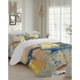 4 Piece Duvet Cover Set Full, Coastal Ocean Sailboat Soft Breathable ...