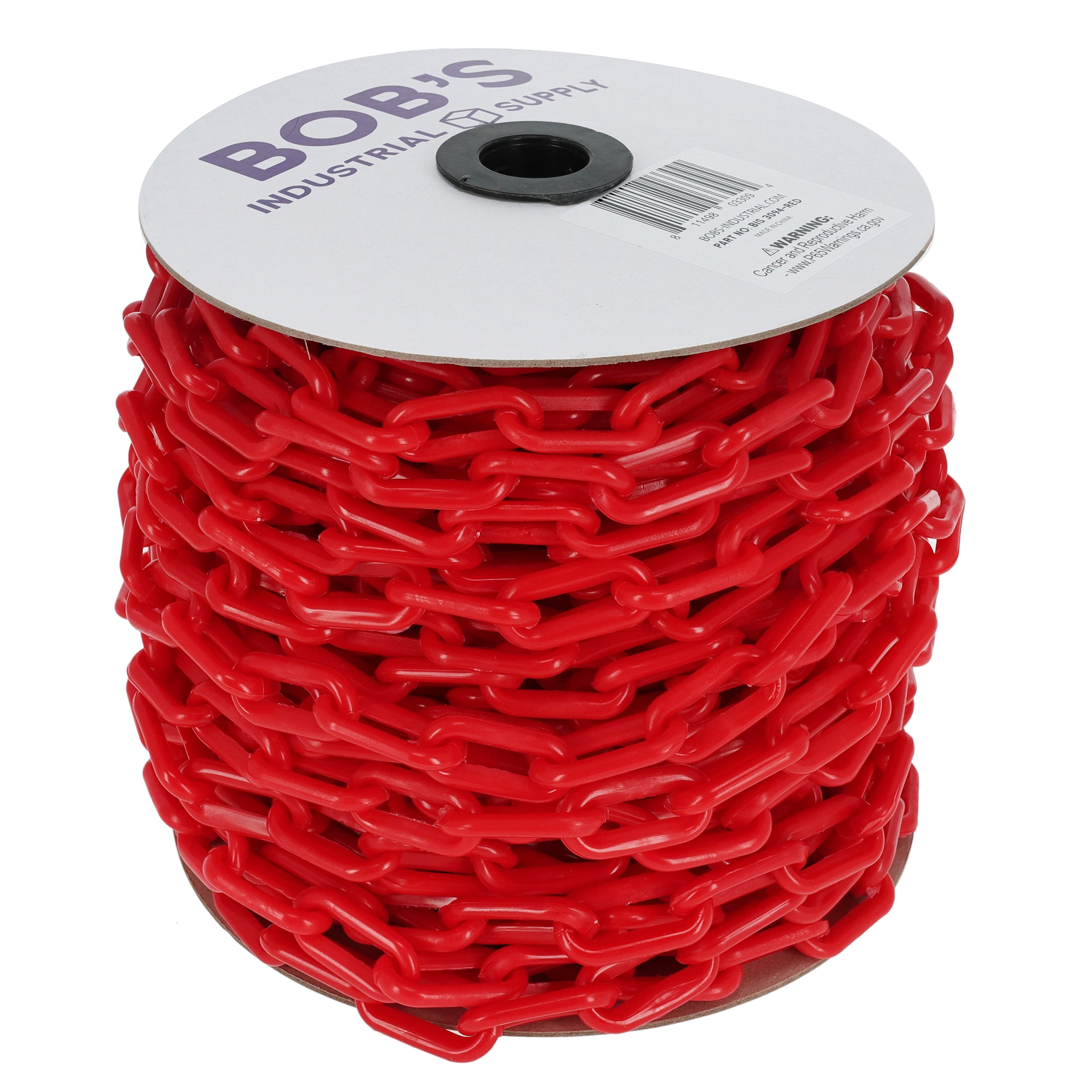 BISupply Plastic Chain Barrier 125ft Red Plastic Halloween Chain Crowd ...