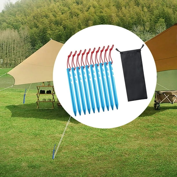 10 piezas de carpa estacas colabas de carpa triangular de servicio ...