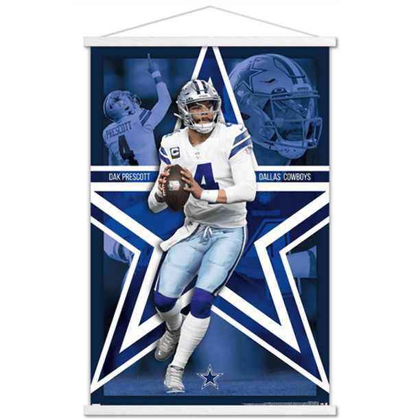 NFL Dallas Cowboys - Dak Prescott 22 Wall Poster with Magnetic Frame ...