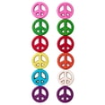 Multicolor Dyed Reconstituted Stone Peace Sign Beads - 15mm by Bead ...