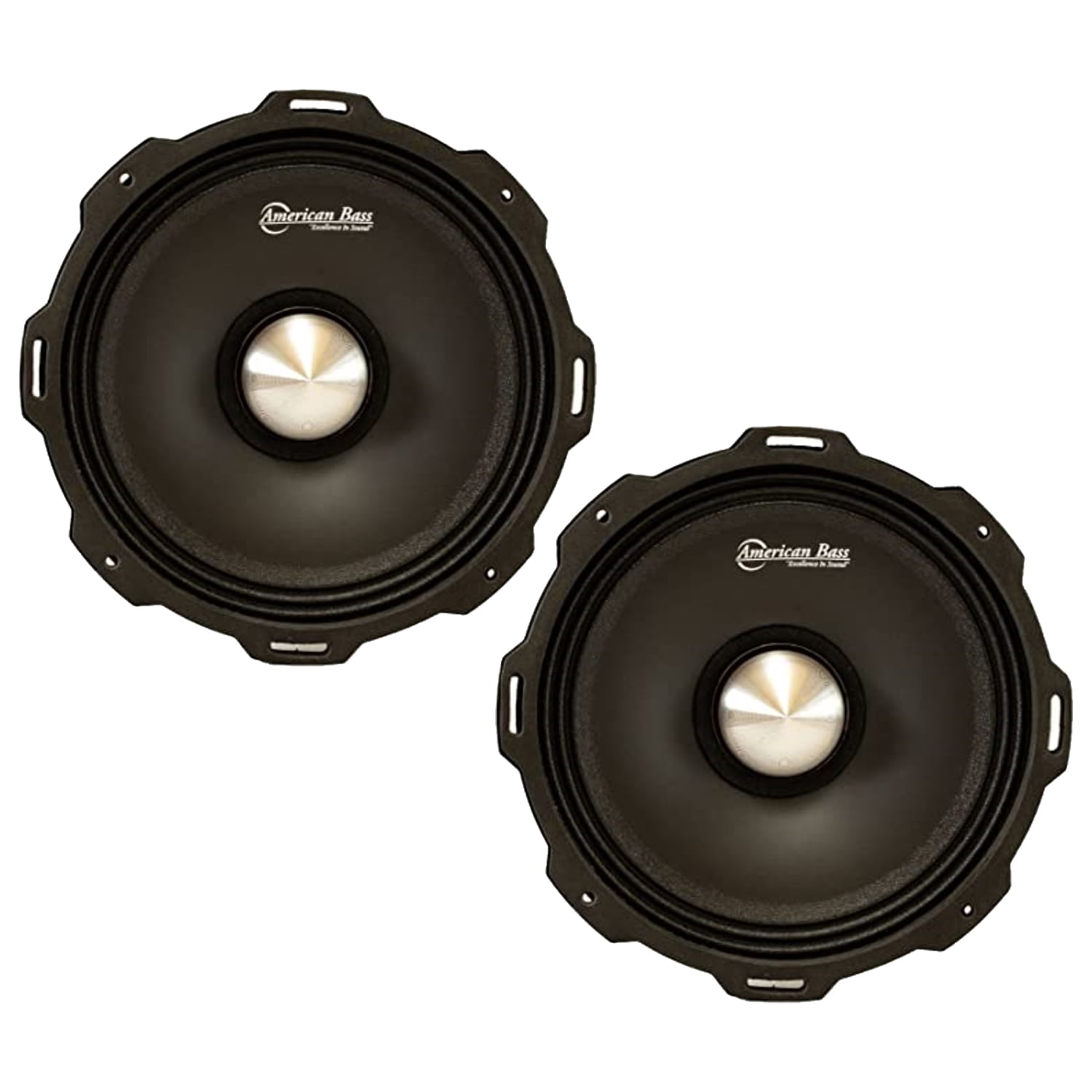 (Pack of 2) American Bass Godfather 8 Inch Mid Range Car Speaker 800 ...