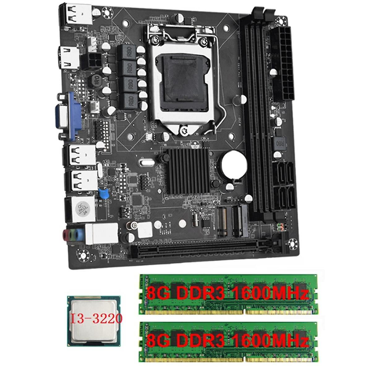 Placa base ITX H61 Yashi I3-3220 2X8G DDR3 1600MHz RAM CPU LGA 1155 ...
