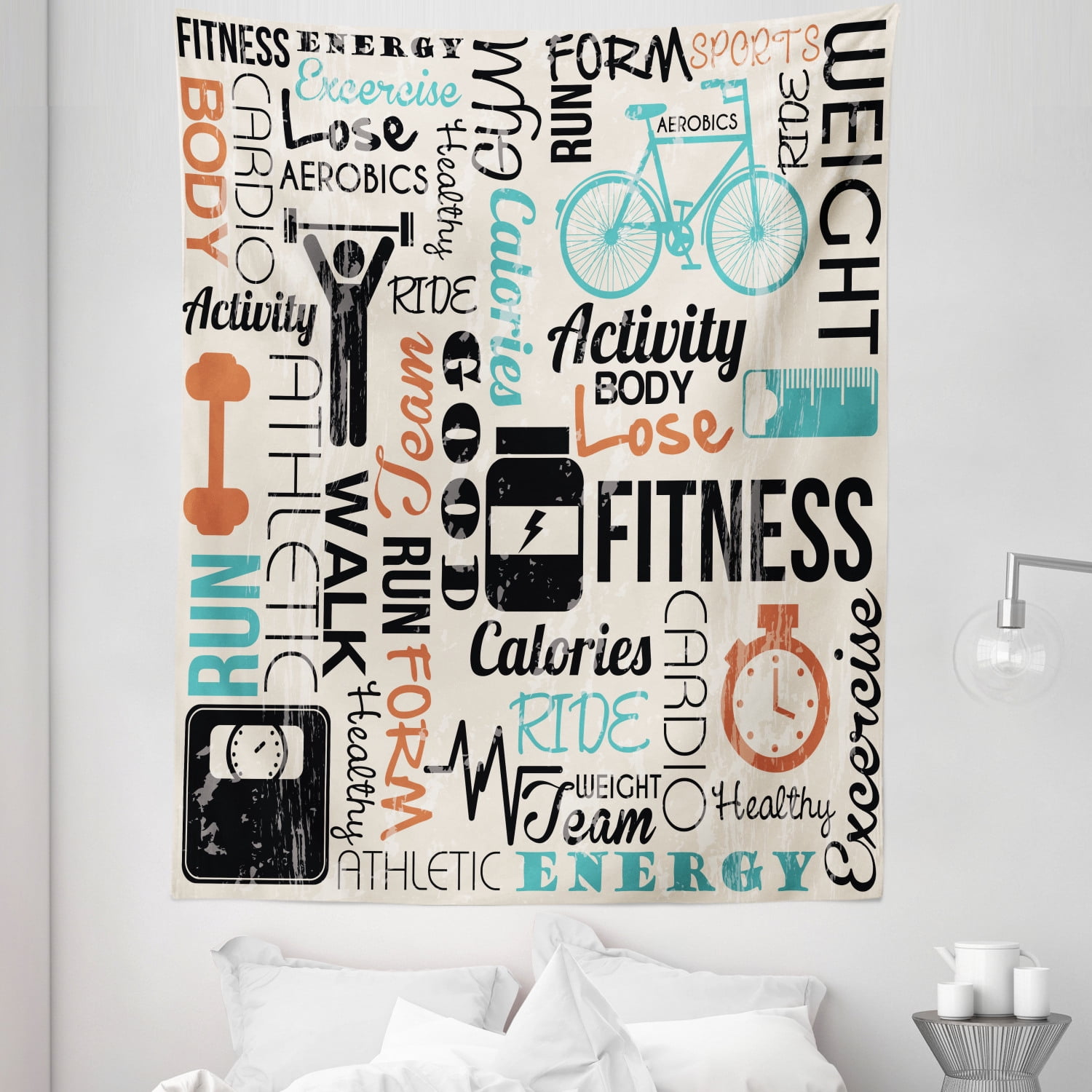 Fitness Tapestry, Healthy and Active Life Concept Exercising Sports ...