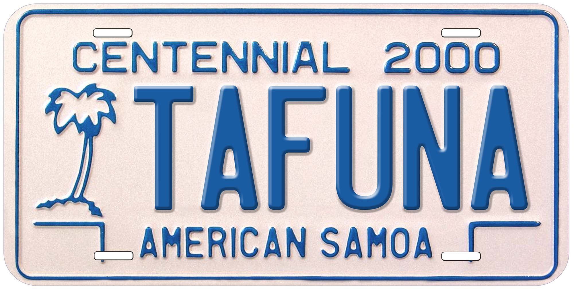 American Samoa 2000 Tafuna Novelty Car License Plate - Walmart.com