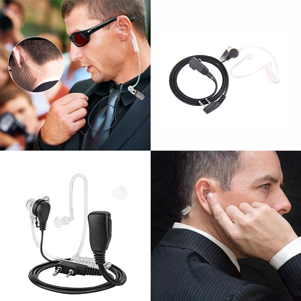US 4-8 Pack Acoustic Tube Surveillance Kit Headsets Two-Wire Security ...