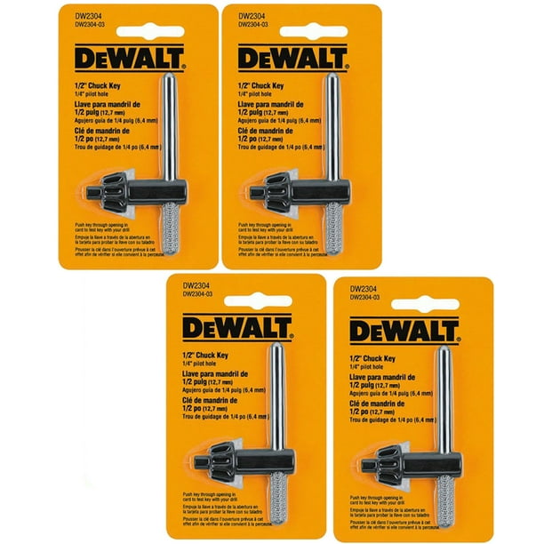 DeWalt DW2304 4 Pack 1/2-Inch Chuck Key with 1/4-Inch Pilot # DW2304 ...