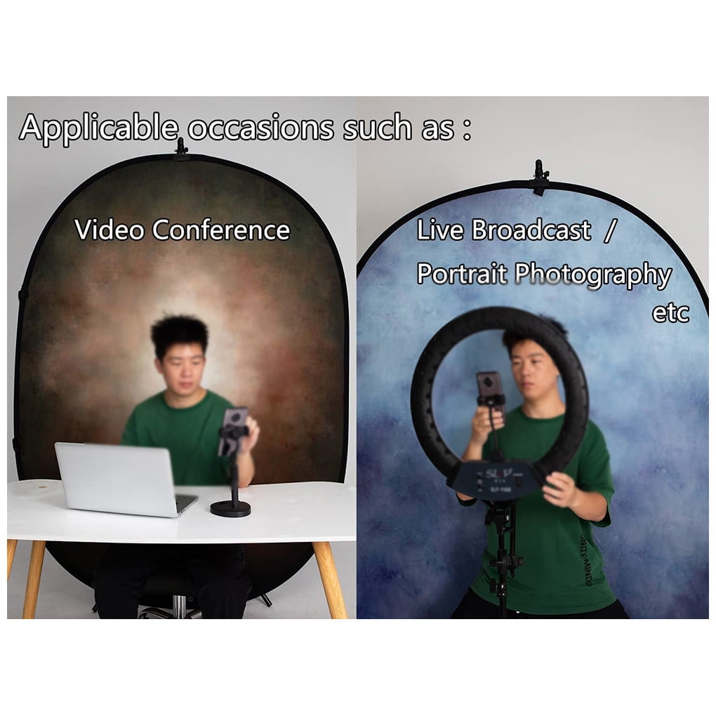 Buy 5X6.5Ft(1.5X2M) Tan Blue Collapsible Backdrop Double Sided Folding ...