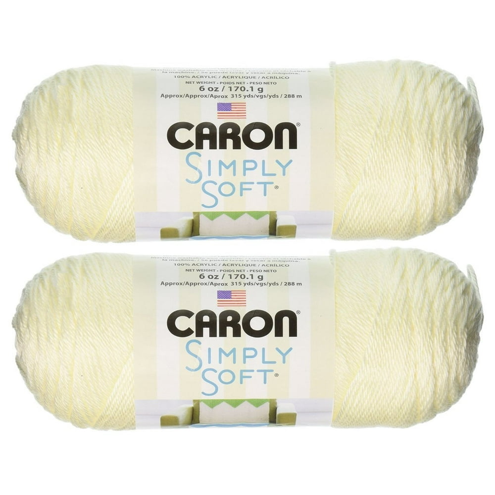 Bulk Buy: Yarn Solids (2-pack) (Off White), 2 skeins of Caron simply ...