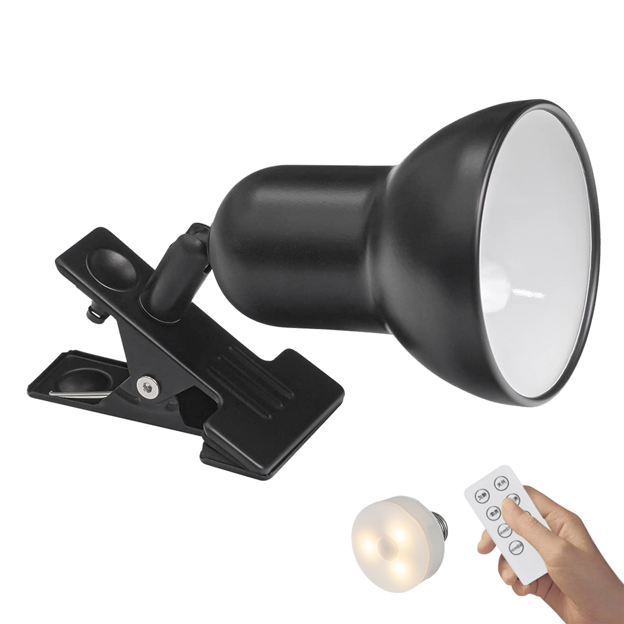 Kiven Battery Operated Clip on Spotlight with Remote, 1-Light Dimmable ...