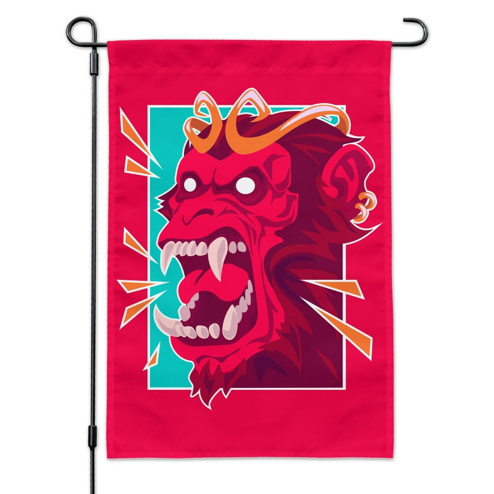 Rampaging Red Chimpanzee Ape Monkey King Garden Yard Flag - Walmart.com ...