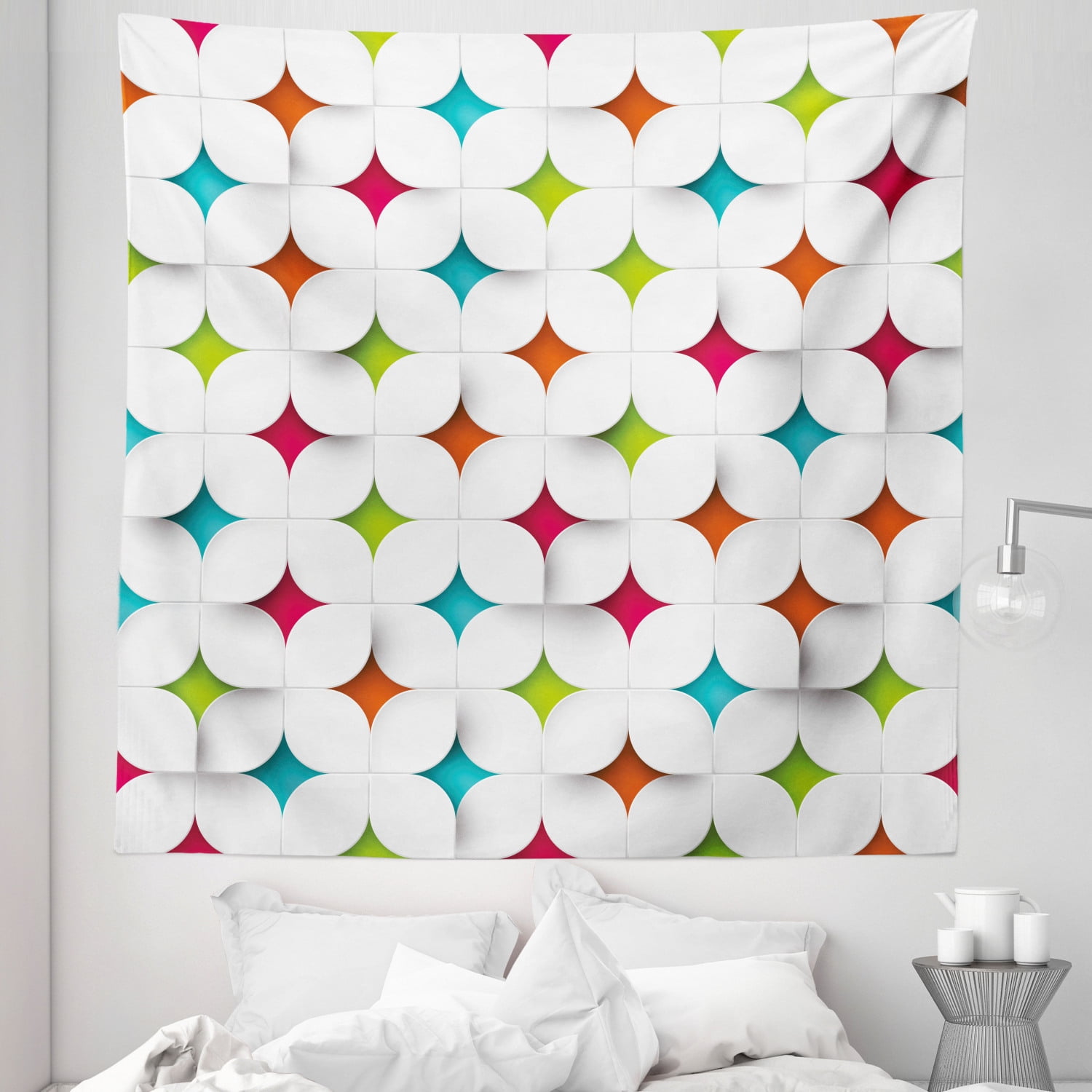Geometric Tapestry, Colorful Abstract Geometric Design Modern Graphic ...