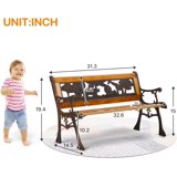 Dkelincs Outdoor Kids Garden Bench Small Patio Park Bench Metal ...