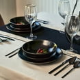 Thyme & Table Onyx 12-Piece Ceramic Dinnerware Set Black - Walmart.com