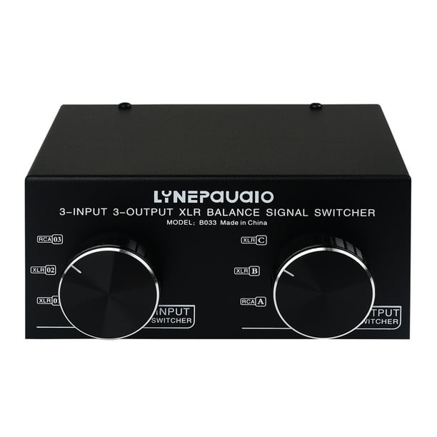 3 Input to 3 Output Fully Balanced XLR Signal Passive Stereo Selector Switch Switcher / Balanced ...