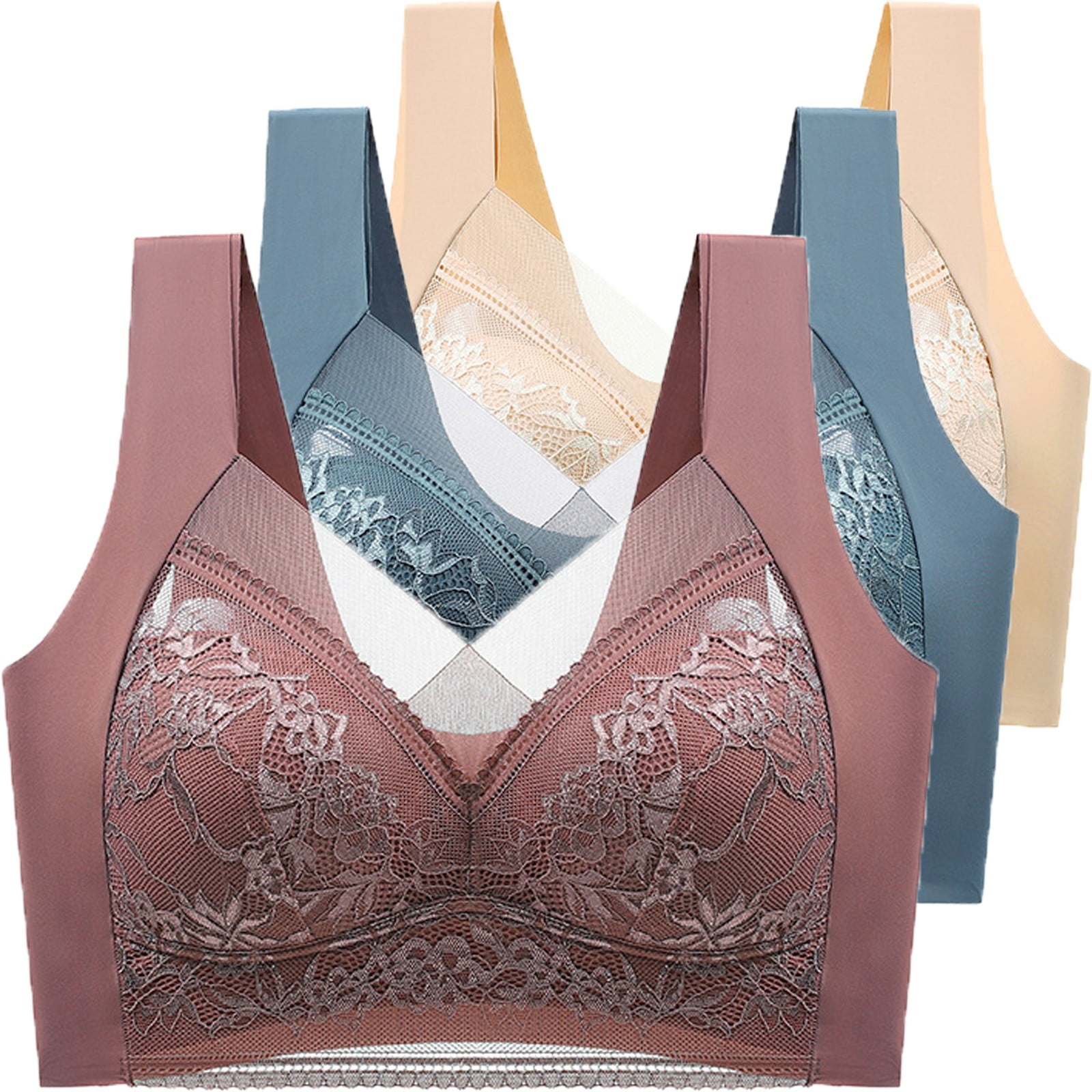 Click here for 3-Pack Womens Uplift Support Wireless Bras  Breath... prices