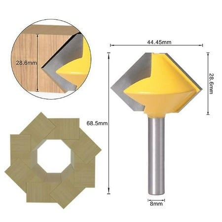 8mm Shank 6/8/12 Sided Bird's Mouth Router Bit Bearing Milling Flash ...