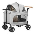 Dextrus Large Pet Stroller, Doggy Walking Jogger, Foldable 4-Wheel ...