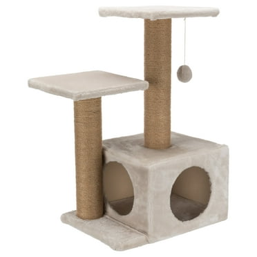 TRIXIE San Fernando Plush & Sisal 3-Level 41.7" Cat Tree with ...