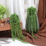 Lilixerw Artificial Plant Succulent Plants,Hanging String Pearls Plant ...