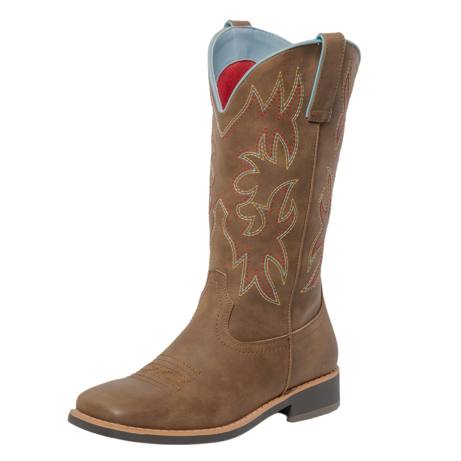 Soda Women Cowgirl Cowboy Western Stitched Boots Pointy Toe Knee High ...