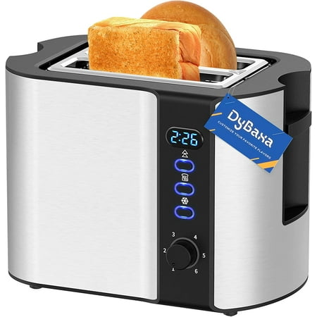 Toaster 4 Slice, Stainless Steel Toaster with Warming Rack, 6 Browning ...