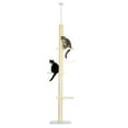 PawHut Adjustable Floor to Ceiling Cat Tree, 4-Tier, Plush Covered ...