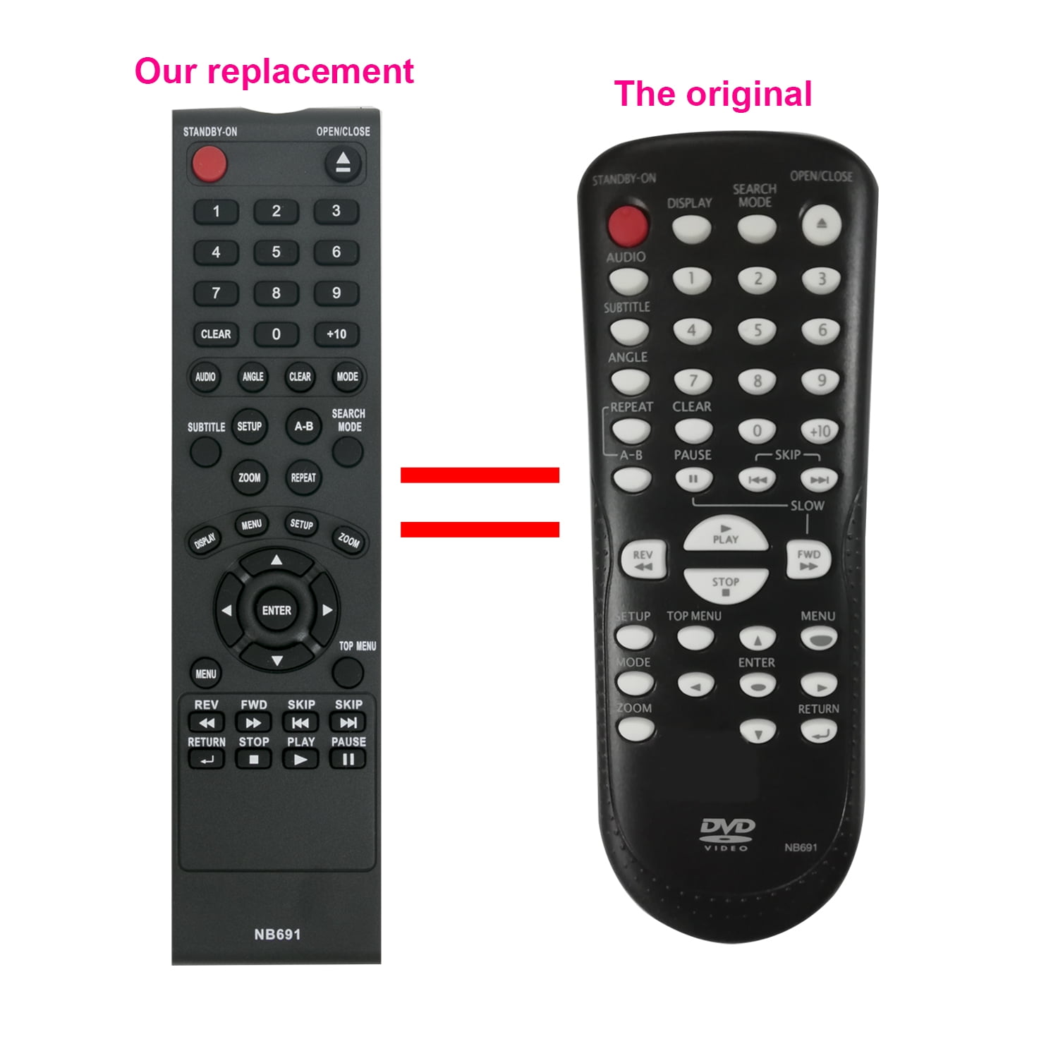 New NB691 Remote control for Funai Magnavox DVL100E EWD7004 RSD200E ...