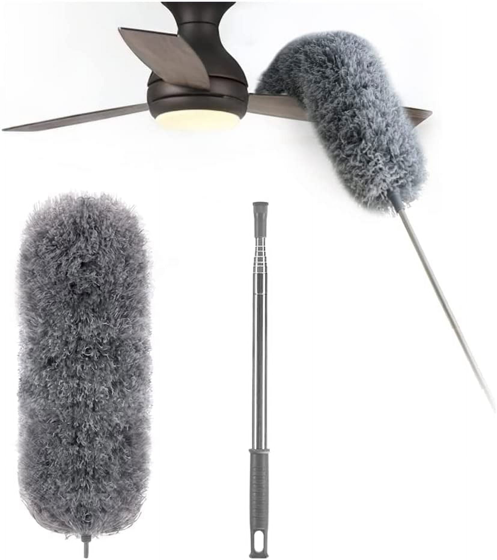 Plumero de plumas de microfibra: plumero de mango largo extensible y ...