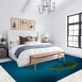 Green Tree Lake Area Rugs, Blue Water Reflection Pattern Carpet ...