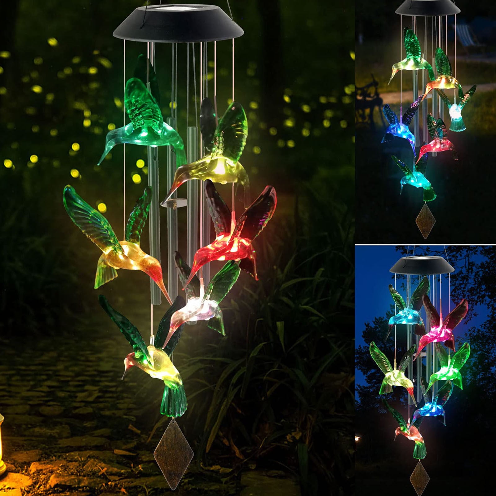 Click here for Pangjifa Solar Powered Hummingbird Wind Chime High... prices