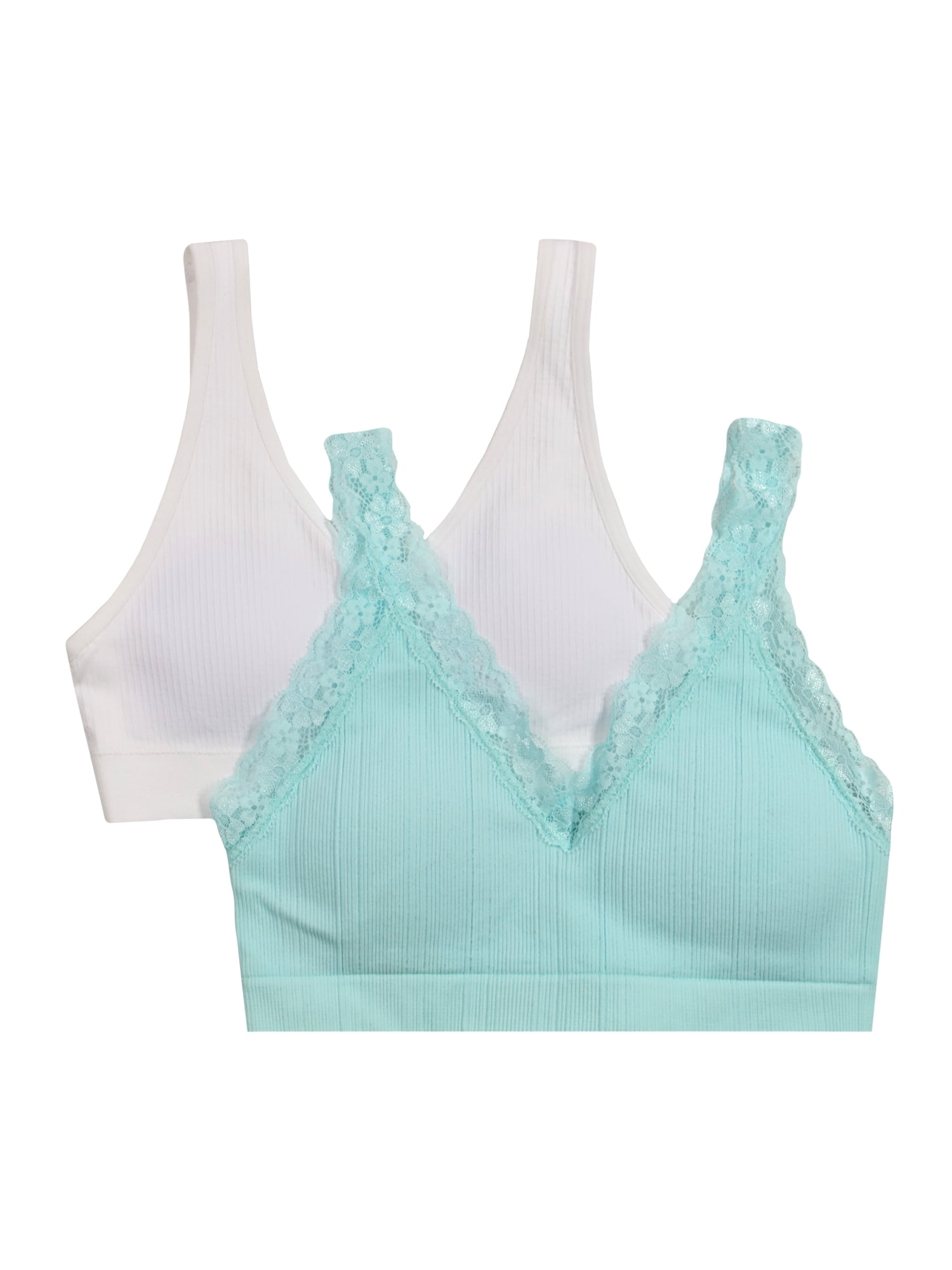 Wonder Nation Girls Ribbed V-Neck Bra, 2-Pack, Sizes (XS-XL) - Walmart.com