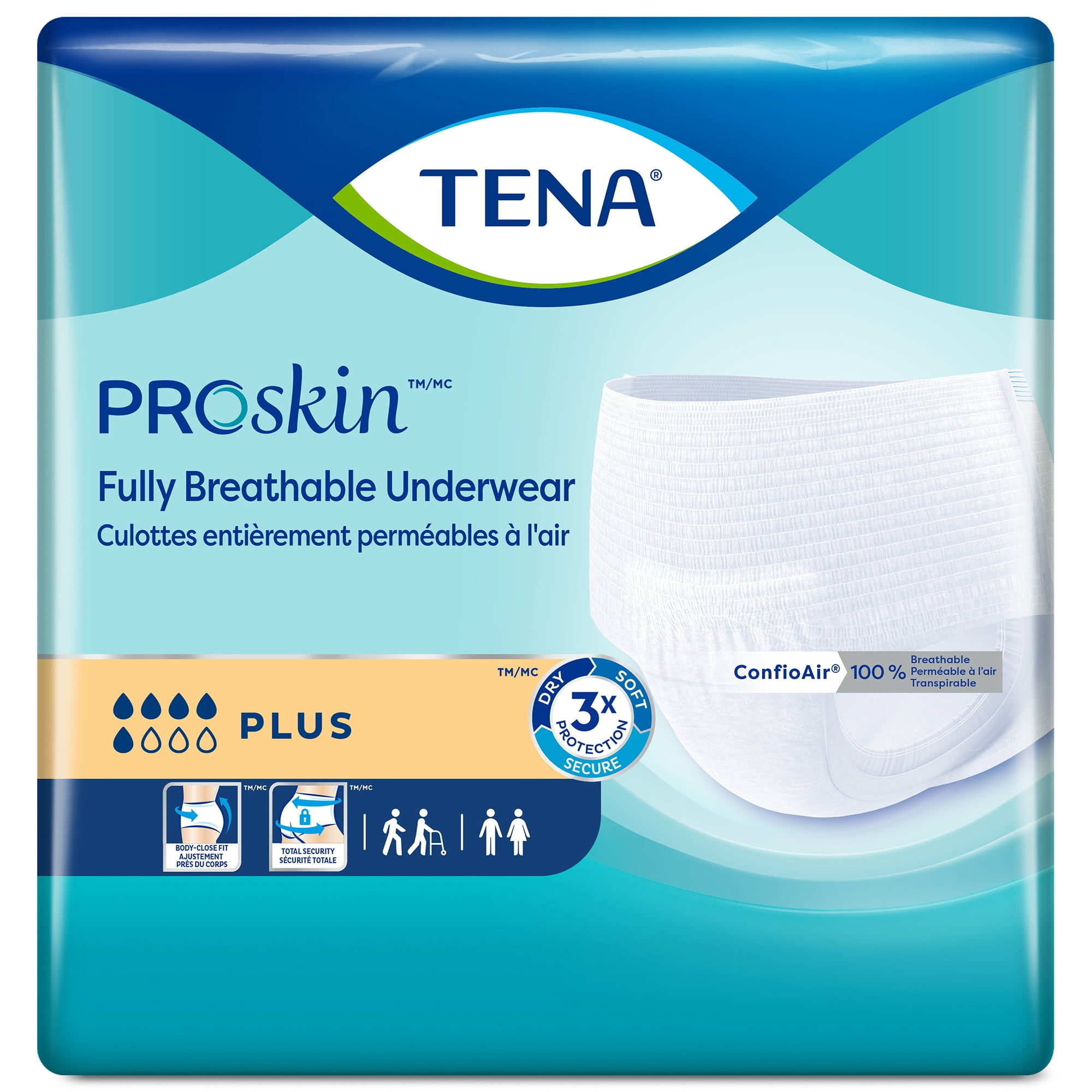 TENA ProSkin Plus Disposable Underwear Pull On with Tear Away Seams ...
