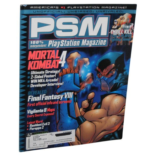 PSM PlayStation Magazine Book Mortal Kombat 4 July 1998 Issue 11 w/ Sub-Zero Scorpion Poster ...