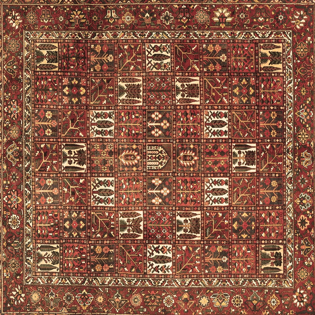 Ahgly Company Indoor Square Persian Brown Traditional Area Rugs, 5 ...