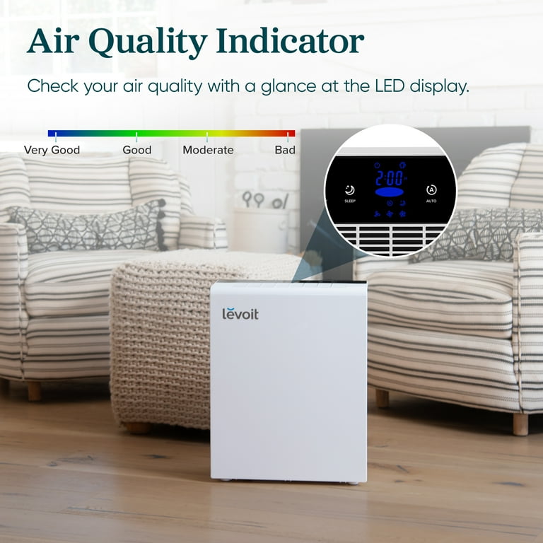Levoit Smart Wi Fi Air Purifier Covers 290 Sq ft White
