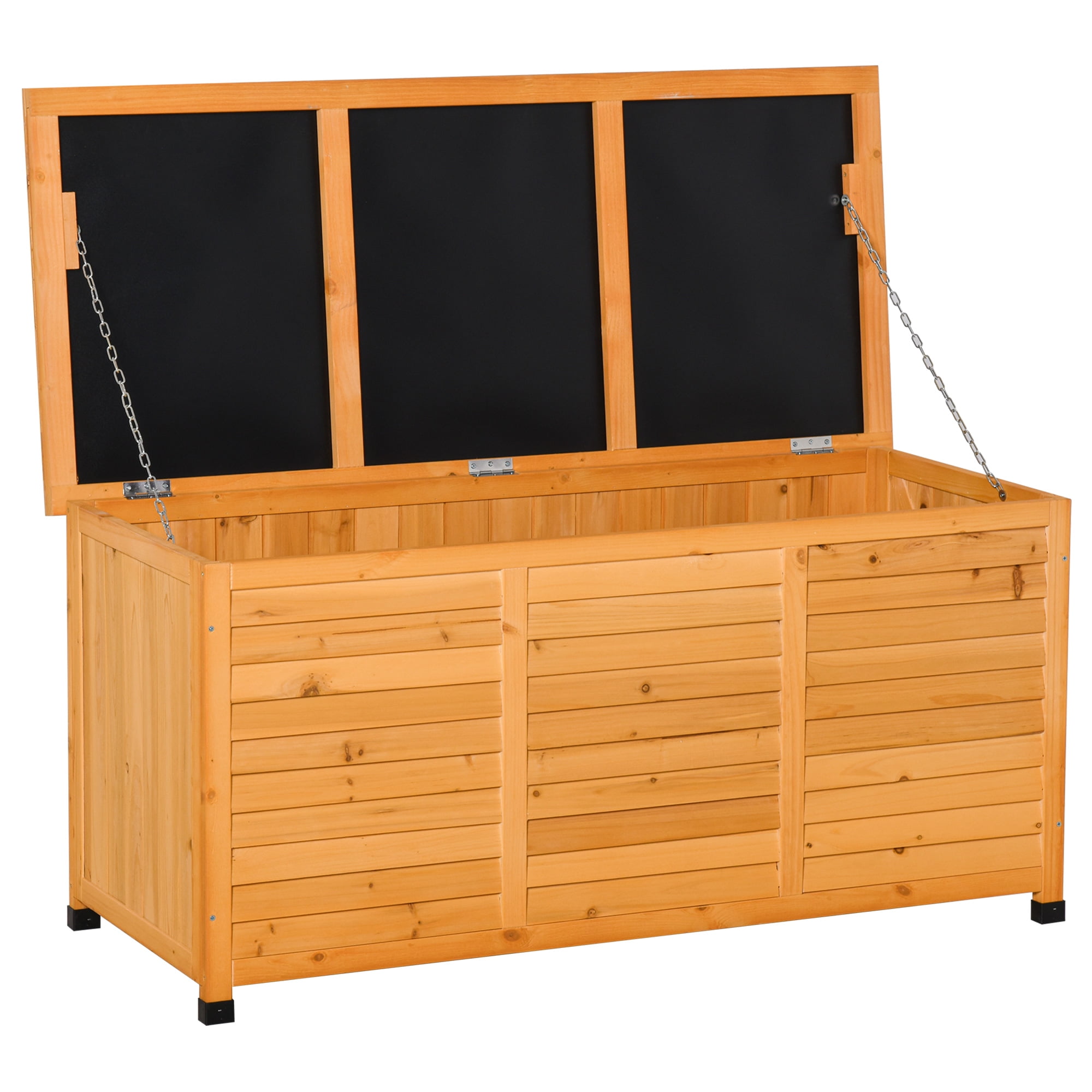 Click here for Outsunny Wooden Deck Box Outdoor Storage Container... prices