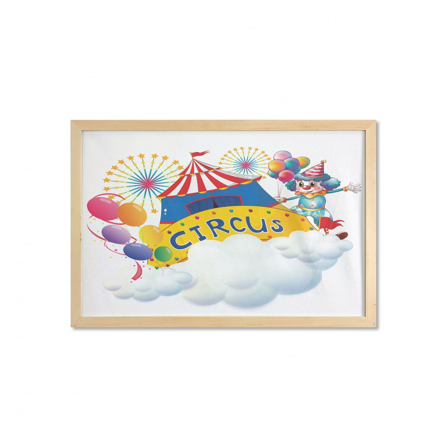 Circus Wall Art with Frame, Illustration of a Circus Above the Clouds ...