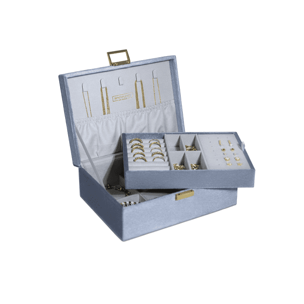 Benevolence LA Large Lock Jewelry Box Organizer - Periwinkle Blue ...